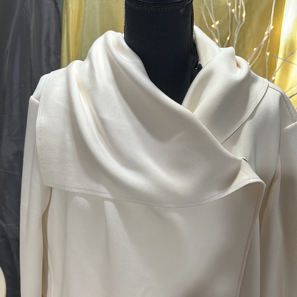 Anne Klein Winter White Warm Crawl Neck Jacket, Soft … - Gem